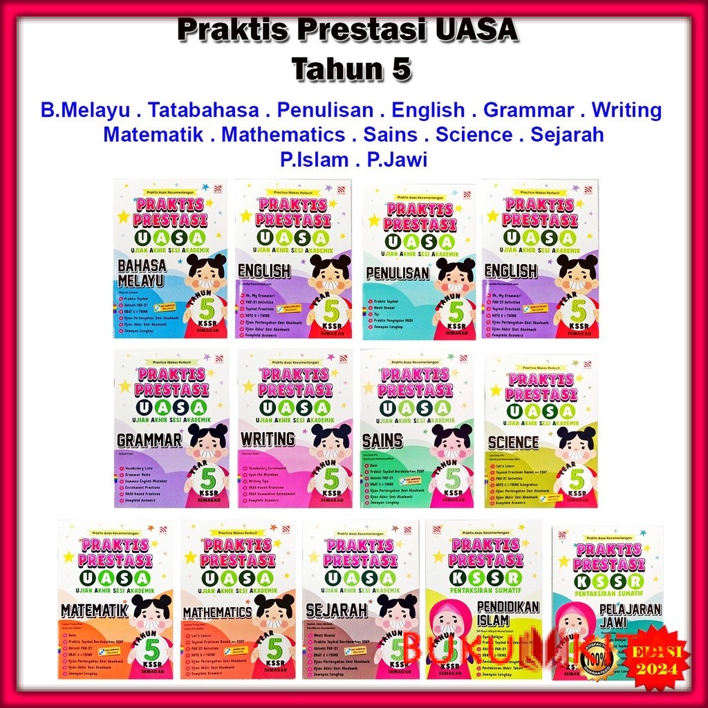 Buku Latihan : Praktis Prestasi UASA Tahun 5 Edisi 2024 - B.Melayu / Tatabahasa / English ...