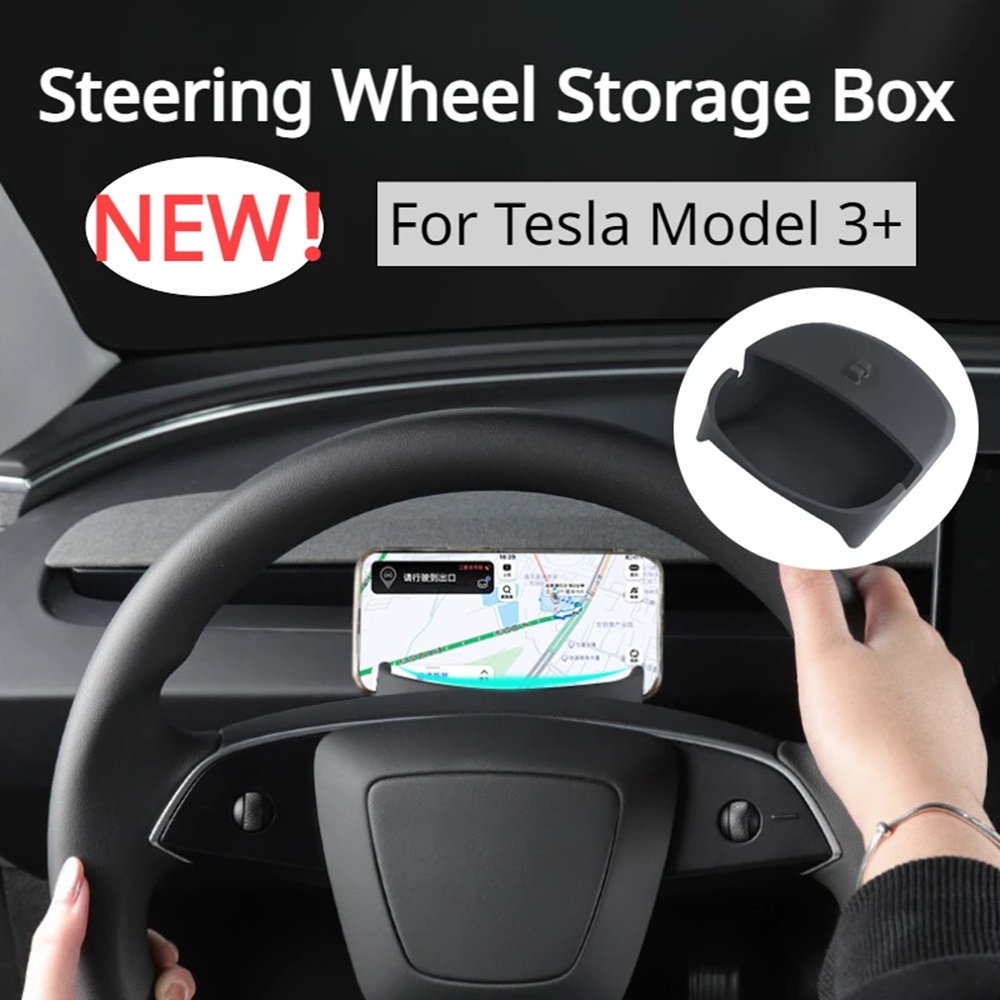 Steering Wheel Storage Box For Tesla Model 3 Highland 2024 Silicone ...