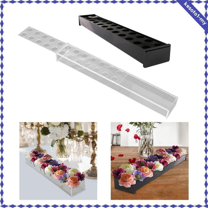 [KesotoafMY] Modern Rectangular Dining Table Centerpiece, 24 Inch Long Rectangular Vase, Acrylic ...