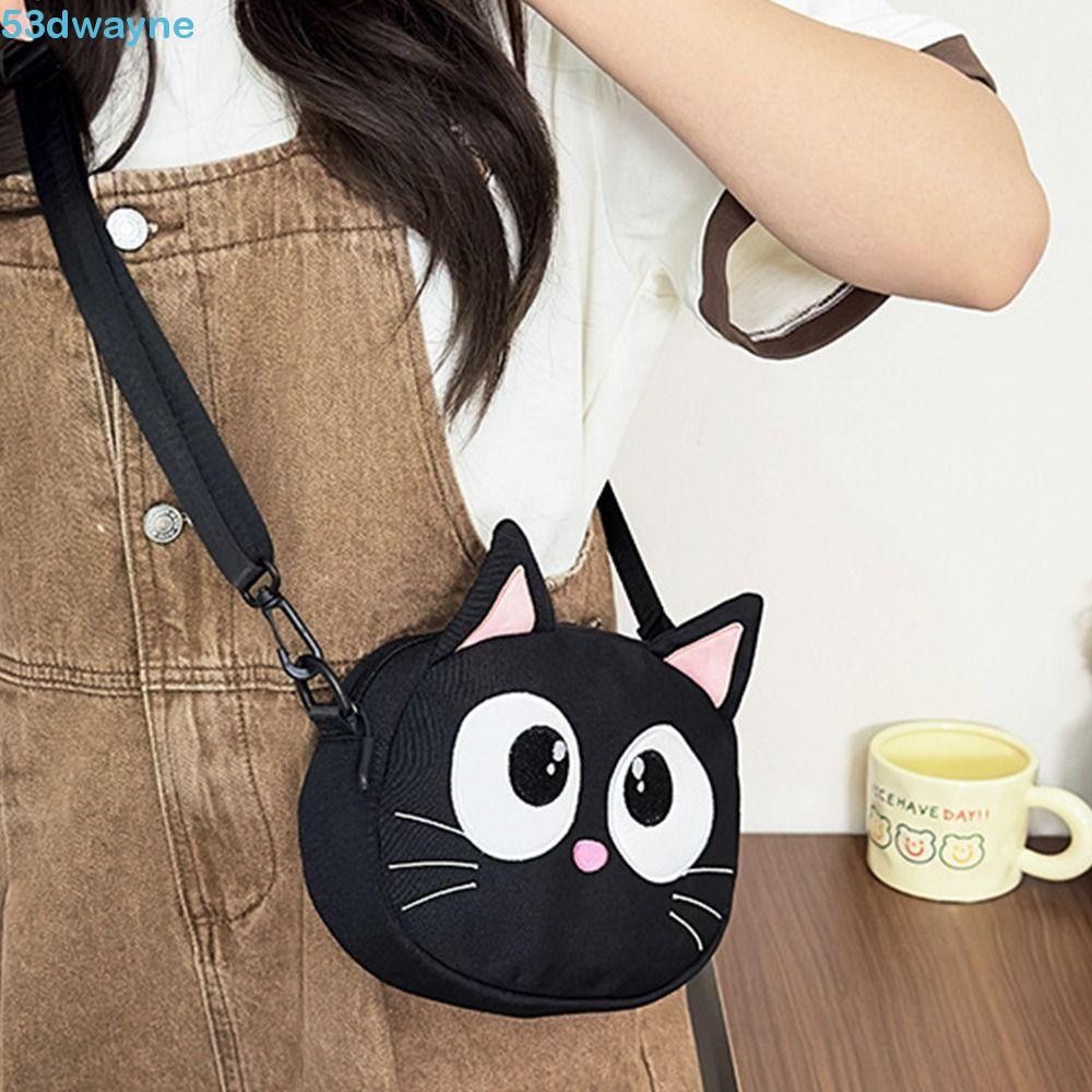 DWAYNE Mini Cartoon Cat Bag, Black Cat Large Capacity Children Shoulder ...
