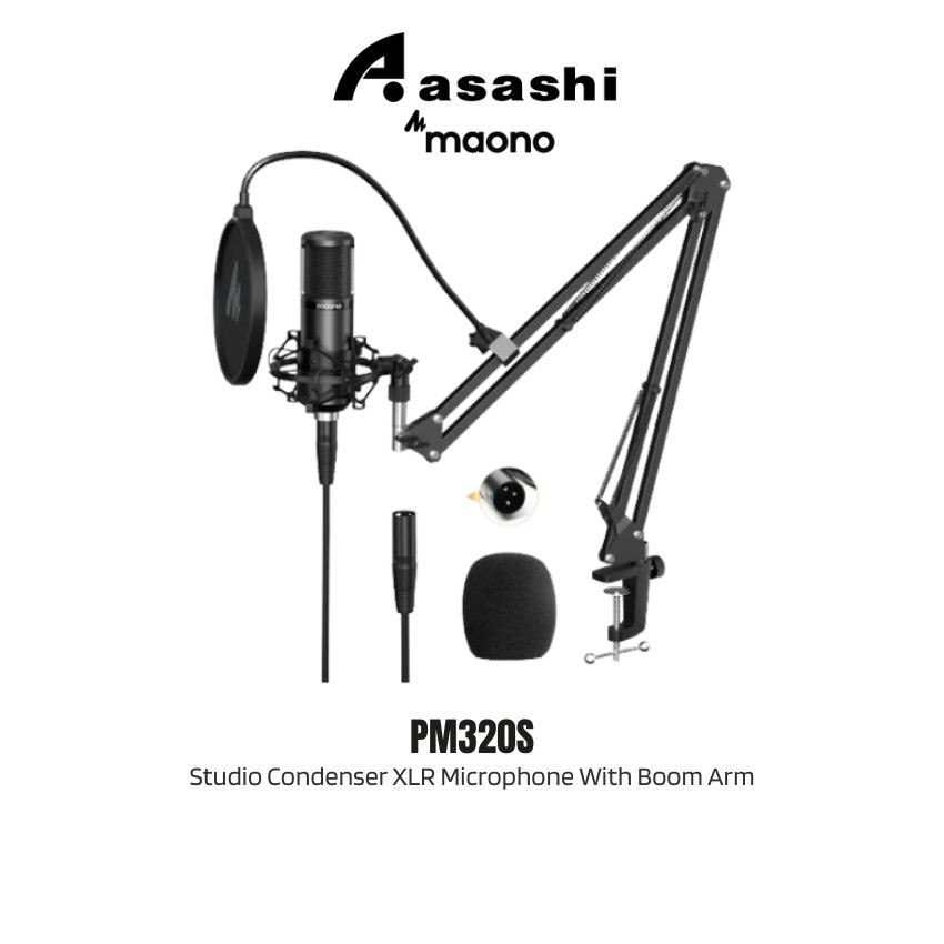 Maono AU-PM320S Studio Condenser XLR Microphone With Boom Arm | Shopee ...