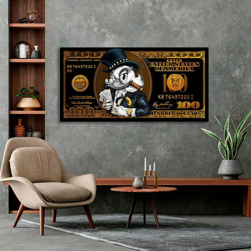 MINISO Poster Pop Art Comic Scrooge Dollar McDuck Canvas Painting Money ...
