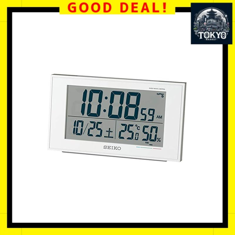 Seiko Clock Desktop Alarm Clock Radio-Controlled Digital Calendar with ...