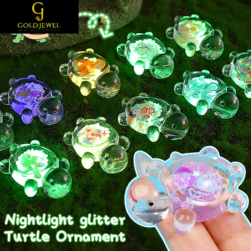 [MJ] Mini Turtles Luminous Ornament - Glow in the Dark Tortoises Resin ...