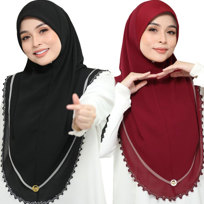 TUDUNG SARUNG ALEENA SULAM EXCLUSIVE | TUDUNG CHIFFON ALEENA SULAM ...