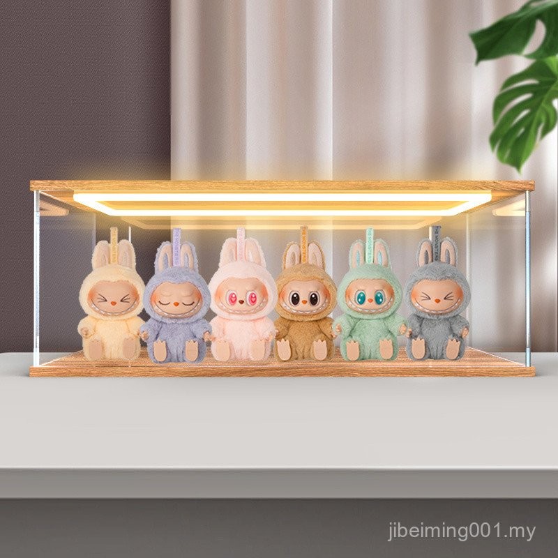 Labubu Vinyl Display Box Figure-Made Plush Doll Storage Anti-dust ...
