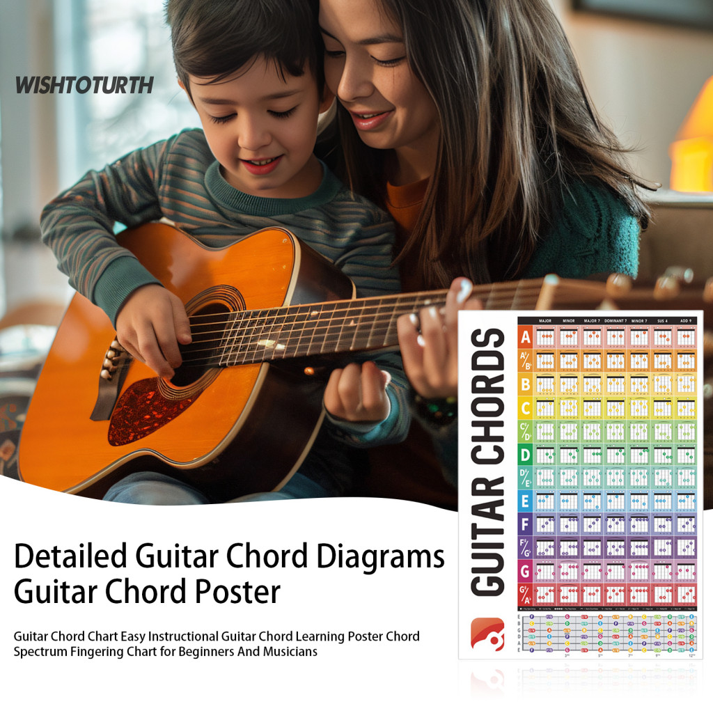 ☼WT Printable Guitar Chord Chart Guitar Chord Charts Easy Guitar Chord ...