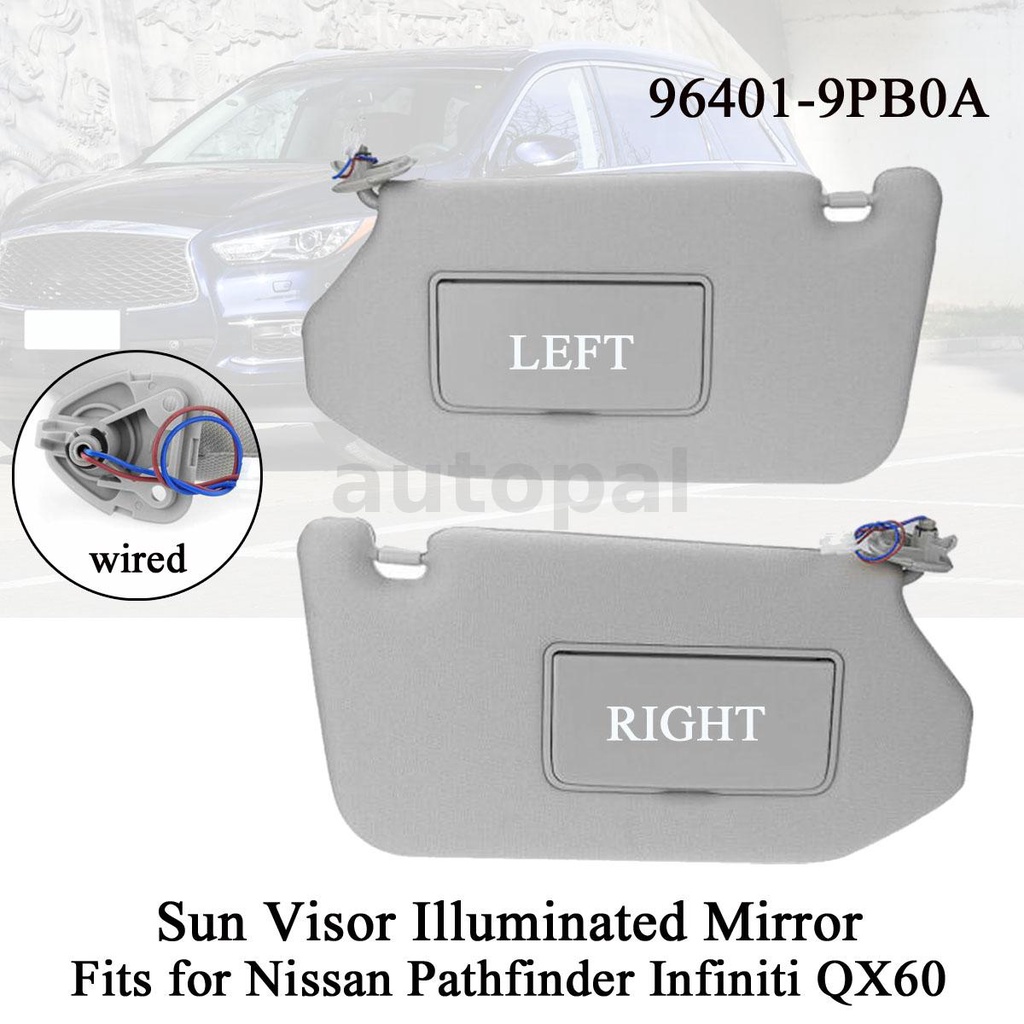 Grey Interior Sun Visor Left/Right with mirror For Nissan Pathfinder ...