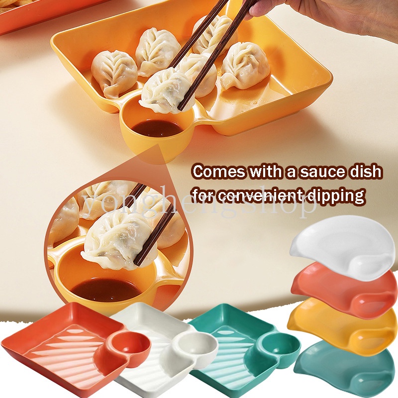 Creative Conch Square Shaped Dumpling Plates with Vinegar Sauce Ketchup ...