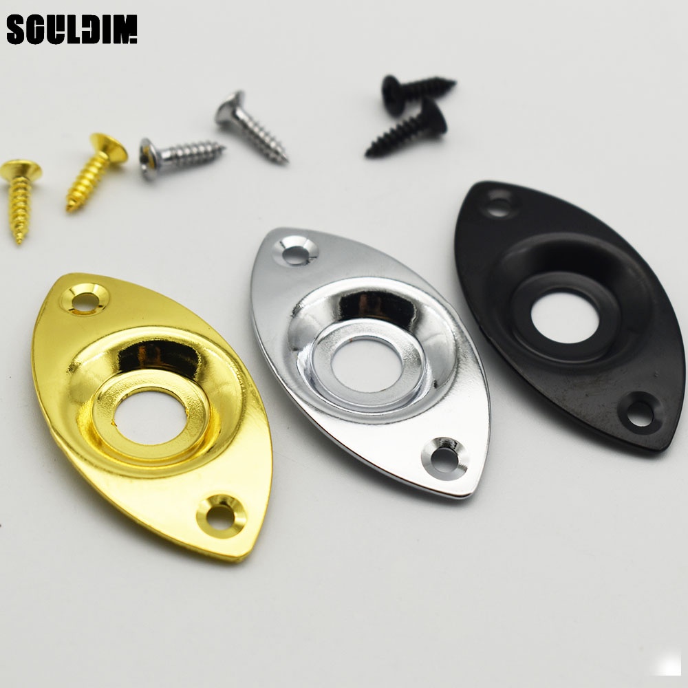 1pcs Oval Shape Electric Guitar Bass Guitar Input Output Jack Plate ...