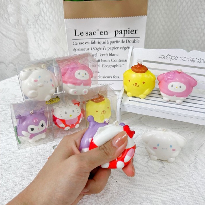 Sanrio Squishy Toy Keychain Hello Kitty Kuromi Melody Cinnamoroll Slow ...