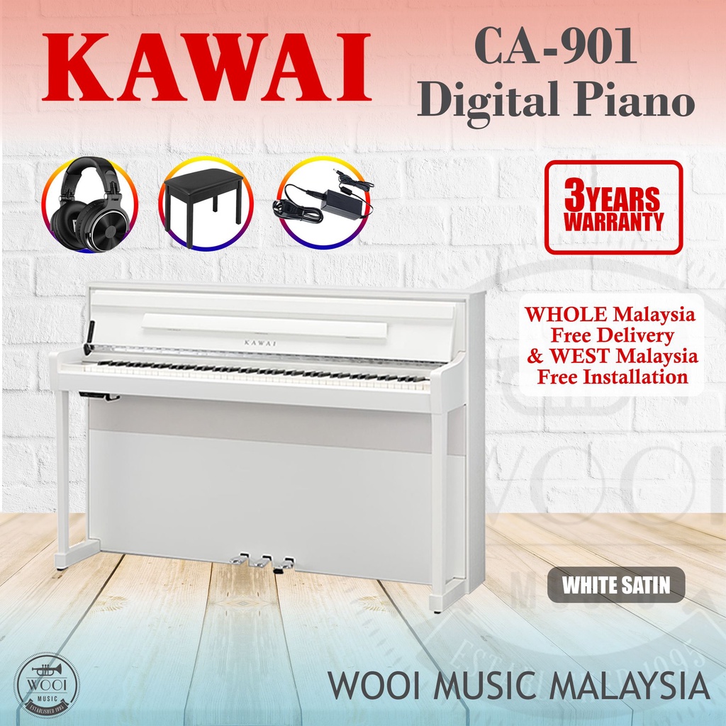 Kawai CA901 Concert Artist Series Digital Piano 88 Keys - White Satin ...