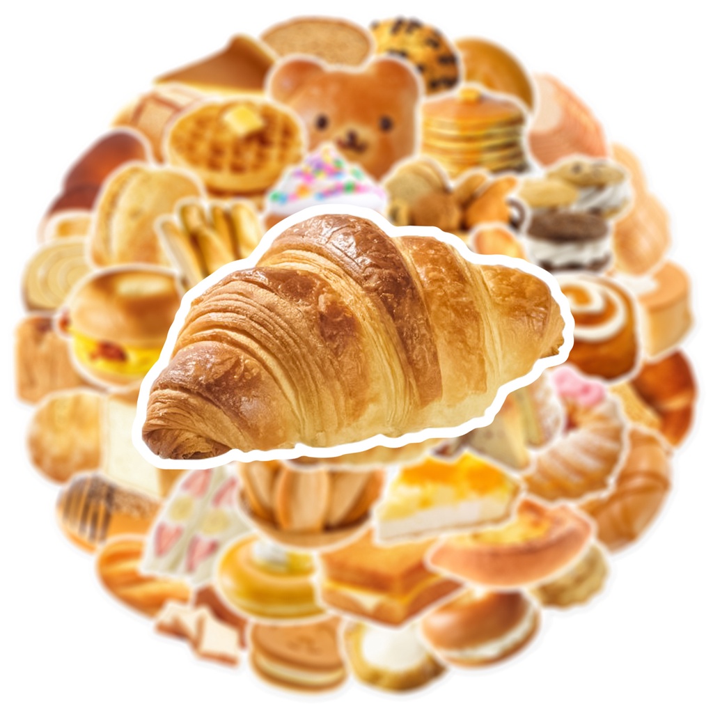 BAKERY & PASTRY 50 pcs DIY Waterproof Non Repeating Stickers Pack ...