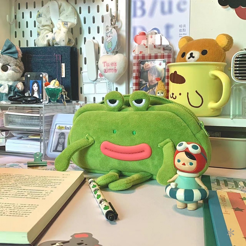 Korean Style Aesthetic Frog Pencil Case Cartoon Design - Kotak Pensel ...