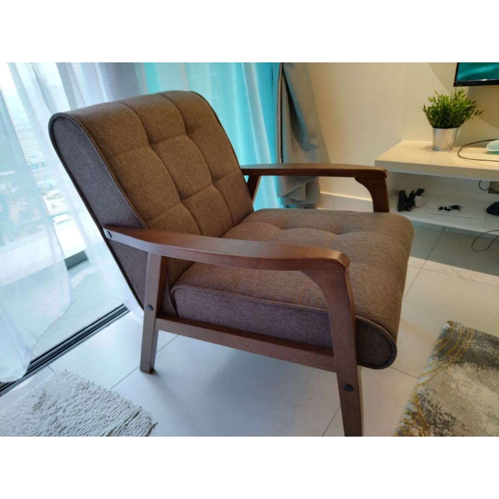 VINCCO Chestnut Sofa 1 Seater Sofa Single Sofa Chair Sofa Murah Kerusi ...