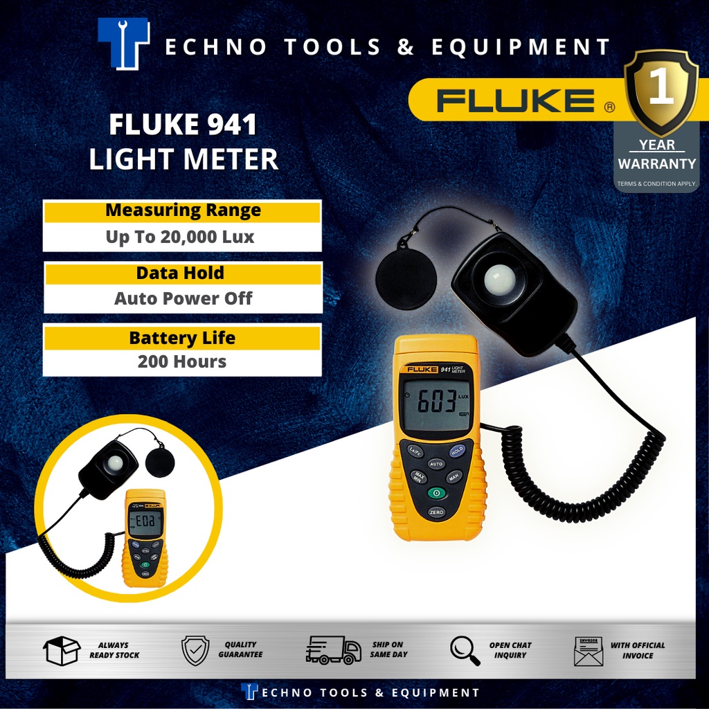 FLUKE 941 LIGHT METER - Brand New & Original FK 941 Fluke Lux Meter ...