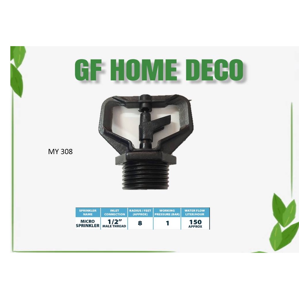 Micro Sprinkler 1/2" Male threaded Sprinkler Head Garden Farm ...