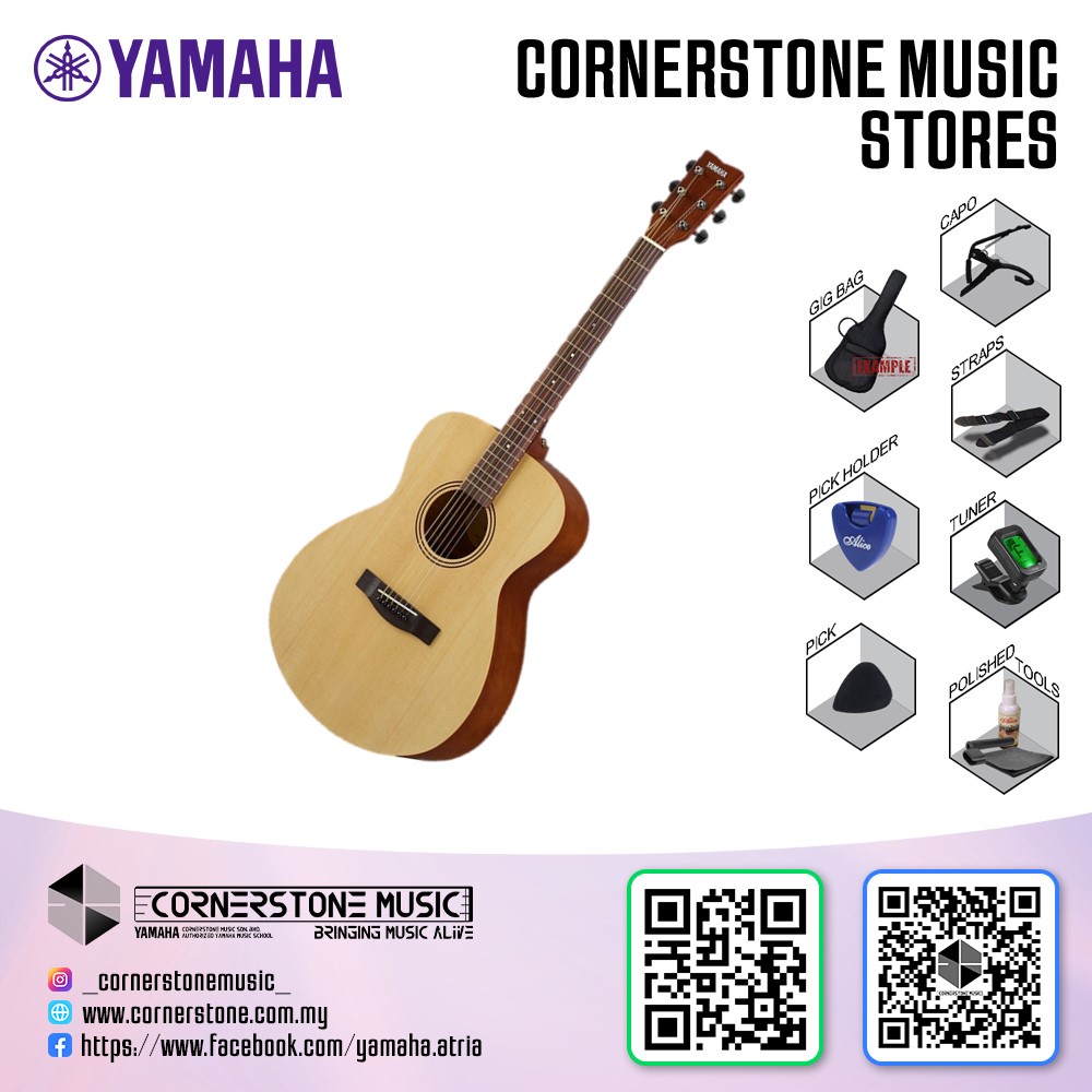 Yamaha Acoustic Guitar FS400 (FS 400 / FS400NS) - N / Natural Satin | Shopee Malaysia
