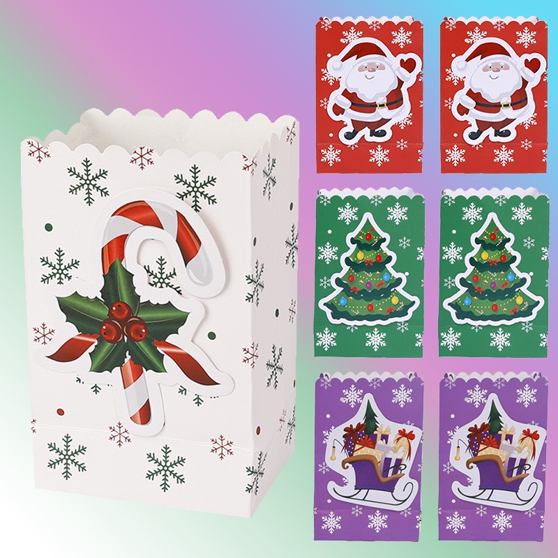 Cartoon Santa Claus Pattern Candy Paper Bag / Christmas Eve Candy Apple ...