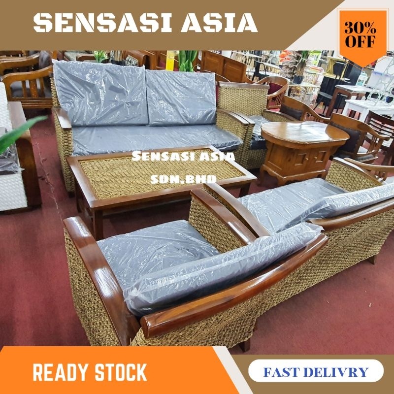 Rattan Woven Sofa Cushion /Sofa Rotan /Kerusi Kayu Jati Rotan 3211 Meja ...