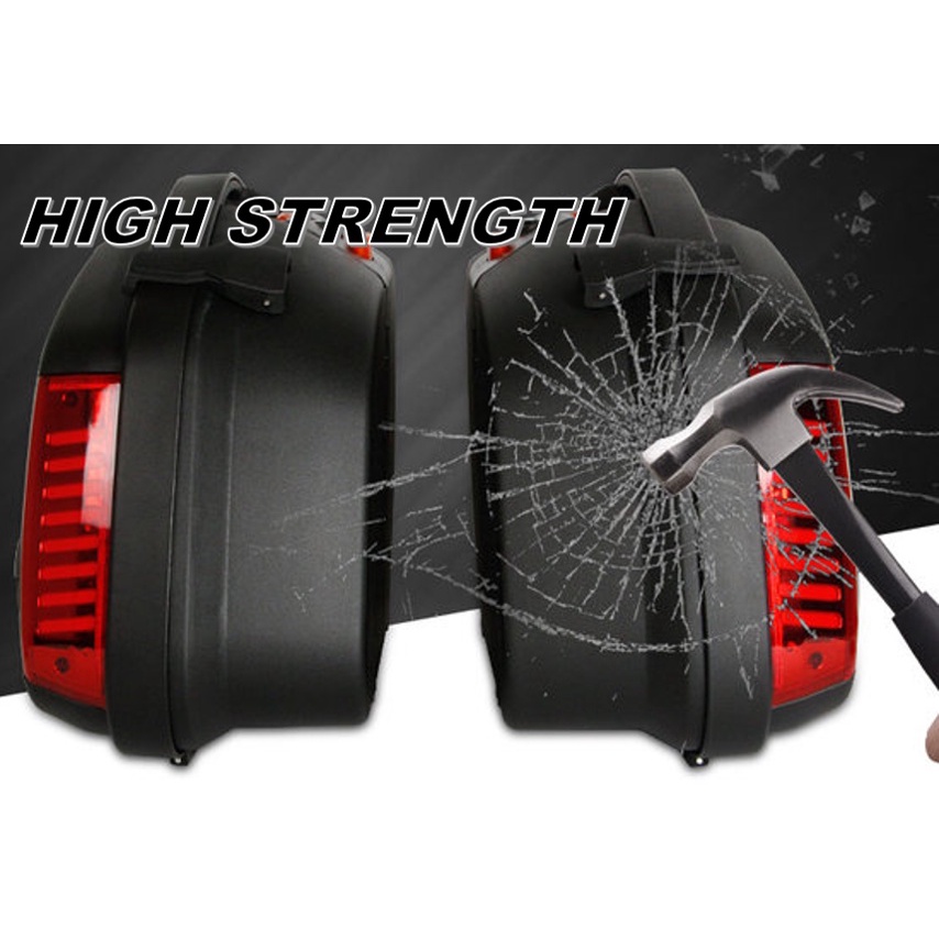 WMOTO WATERPROOF V35 SIDE BOX ABS PLASTIC WITH LED LIGHT HARD SHEILD ...