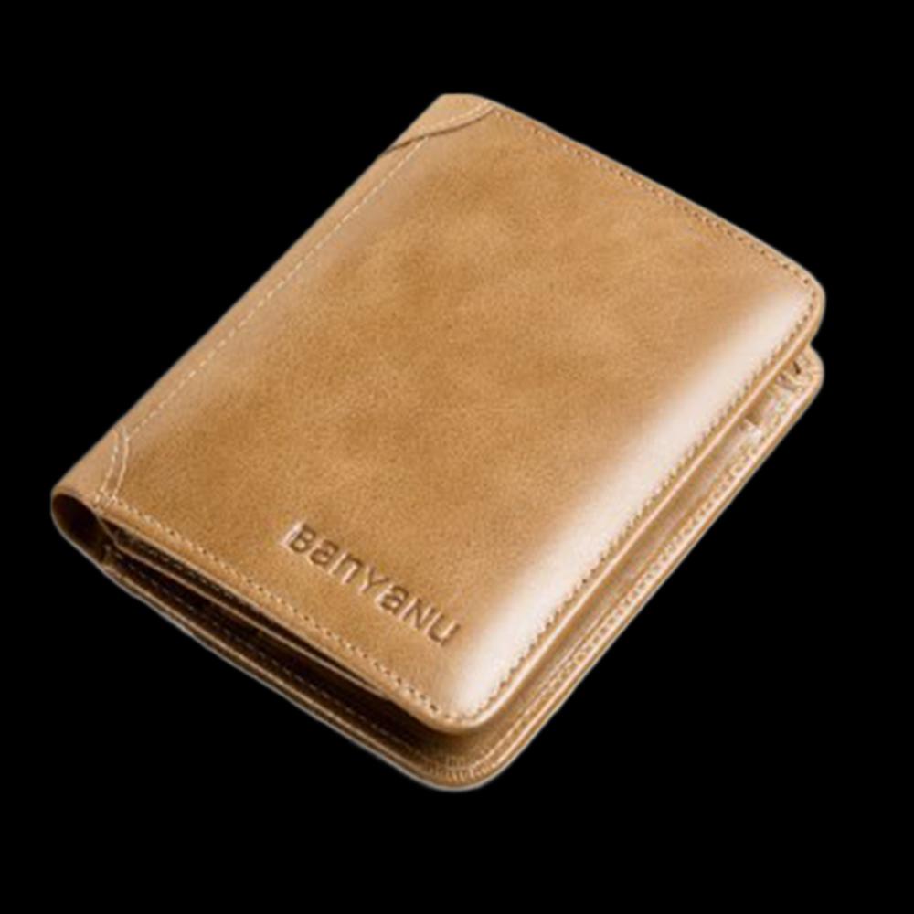 FRANCESCO 2 Fold Wallets, Leather Solid Color Men's Short Wallet ...