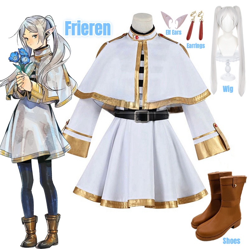 Sousou No Frieren Cosplay Costume Wig Shoes Anime Magician Dress Elf ...