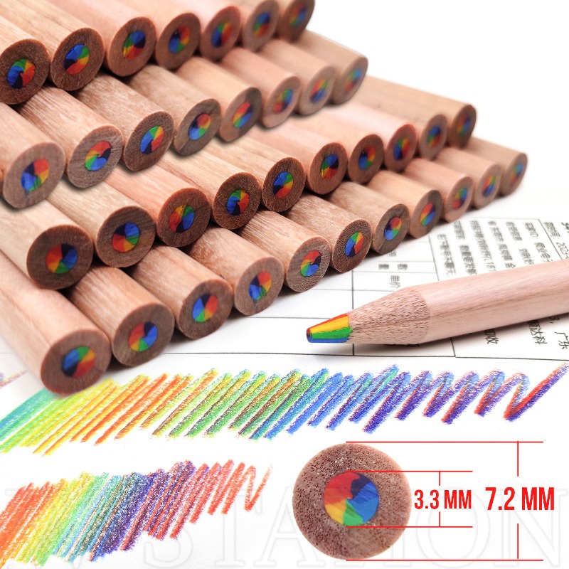 7 Colors Rainbow Pencil / Wood Colorful Pencil Crayon / Students ...
