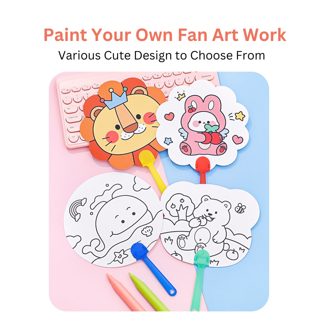 Kids DIY Fan Art And Craft For Kids Painting Hand Fan Art Craft ...