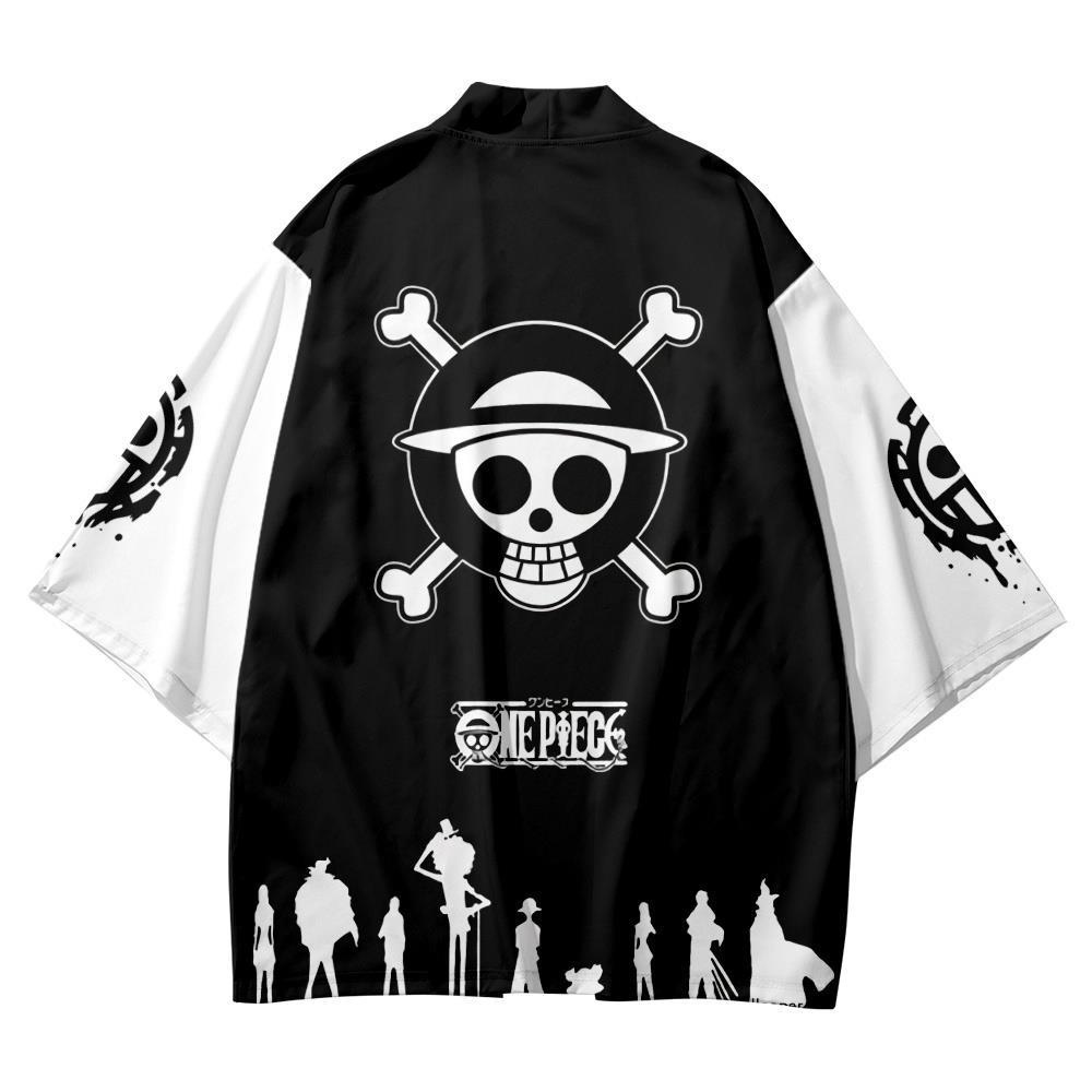 Japanese Kimono Cardigan One Piece Cosplay Costume Anime Teen Unisex ...