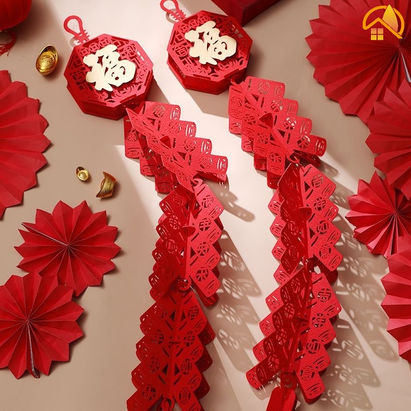 Chinese Traditional New Year Polyester 'Fu' Firecrackers Hanging ...