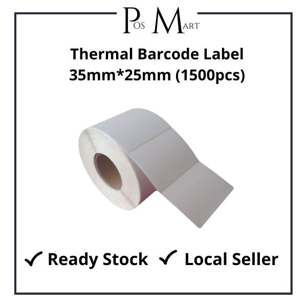 10 rolls Thermal Barcode Label 35mm x 25mm (1 roll = 1500pcs) | Shopee ...