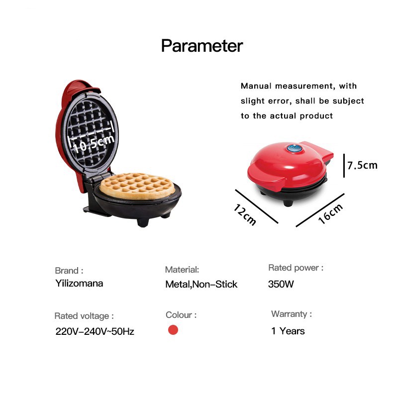 【ready stock】Electric Mini Waffle Maker Machine Breakfast Egg Cake Oven ...