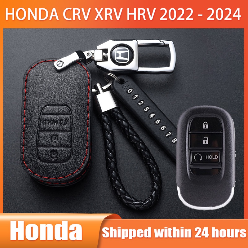 For Honda CRV XRV HRV 2022 - 2024 Remote Key Case Cover Leather Key Fob Shell Keychain ...