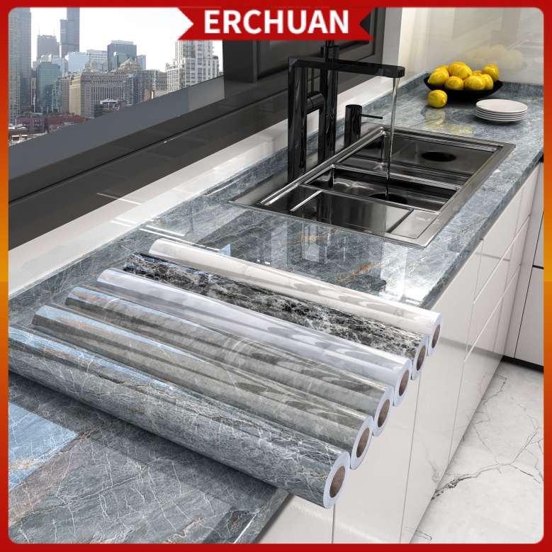 5m Kitchen Wallpaper Waterproof Oil Proof Heat Resistant Self Adhesive ...