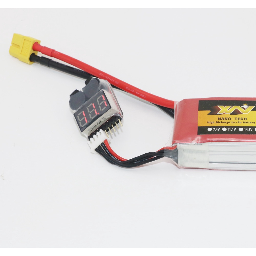 Lipo Battery Voltage Tester Low Voltage Buzzer Alarm for 2-8S Lipo Life ...