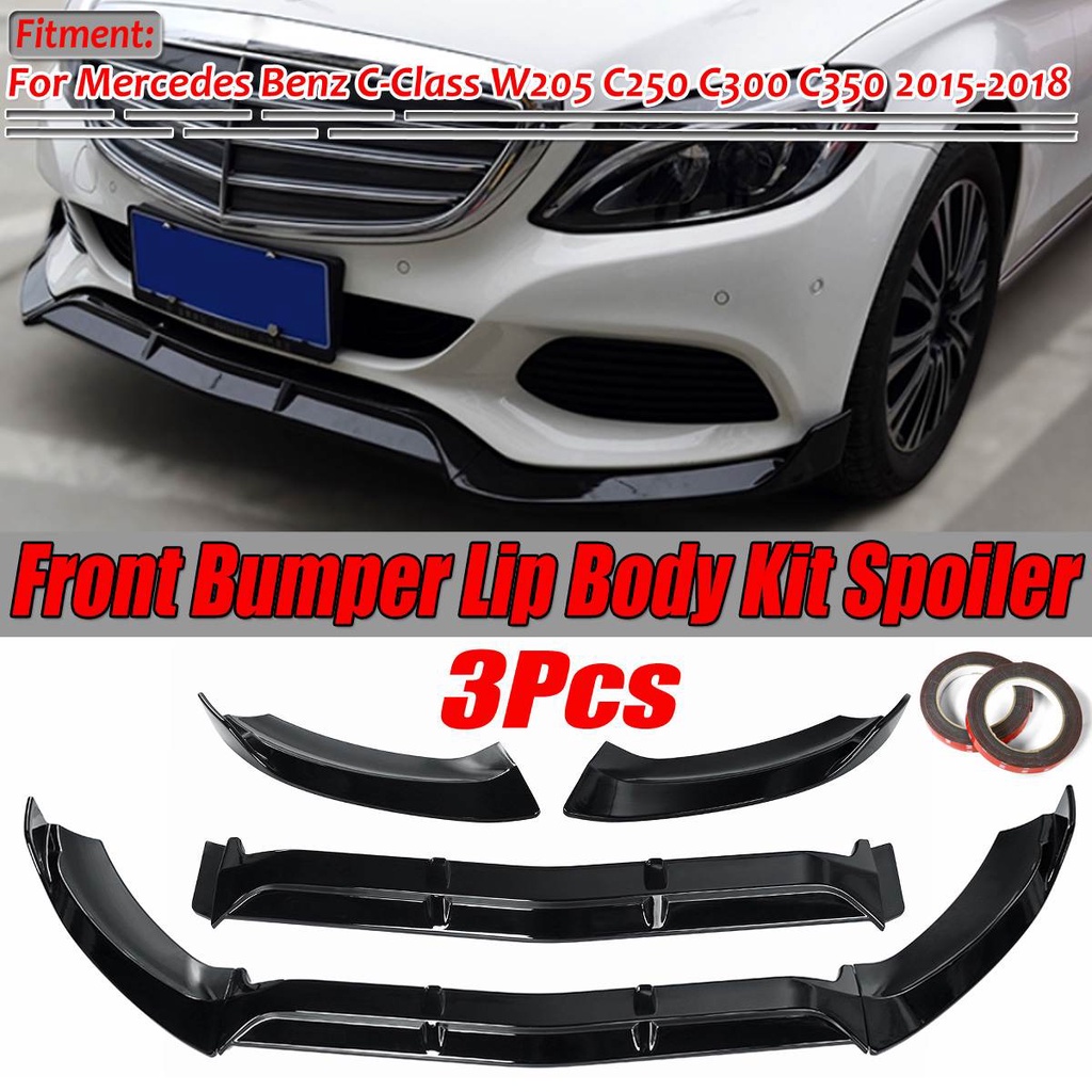 3Piece Car Front Bumper Splitter Lip Diffuser Guard Body Kit Spoiler ...
