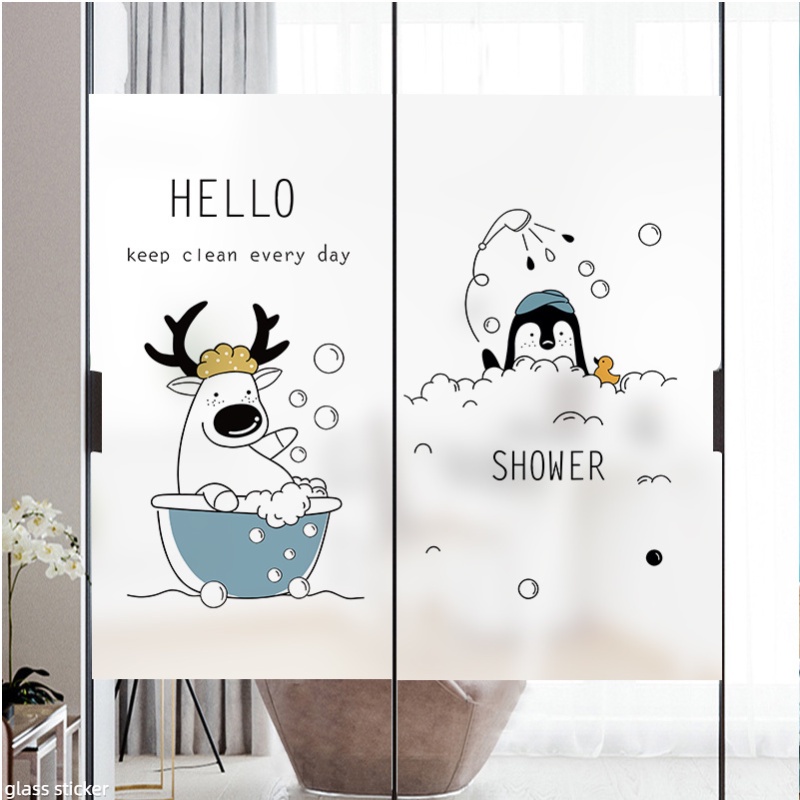 Bathroom Peeping Glass Sticker for Privacy Bathroom Light Opaque Light ...
