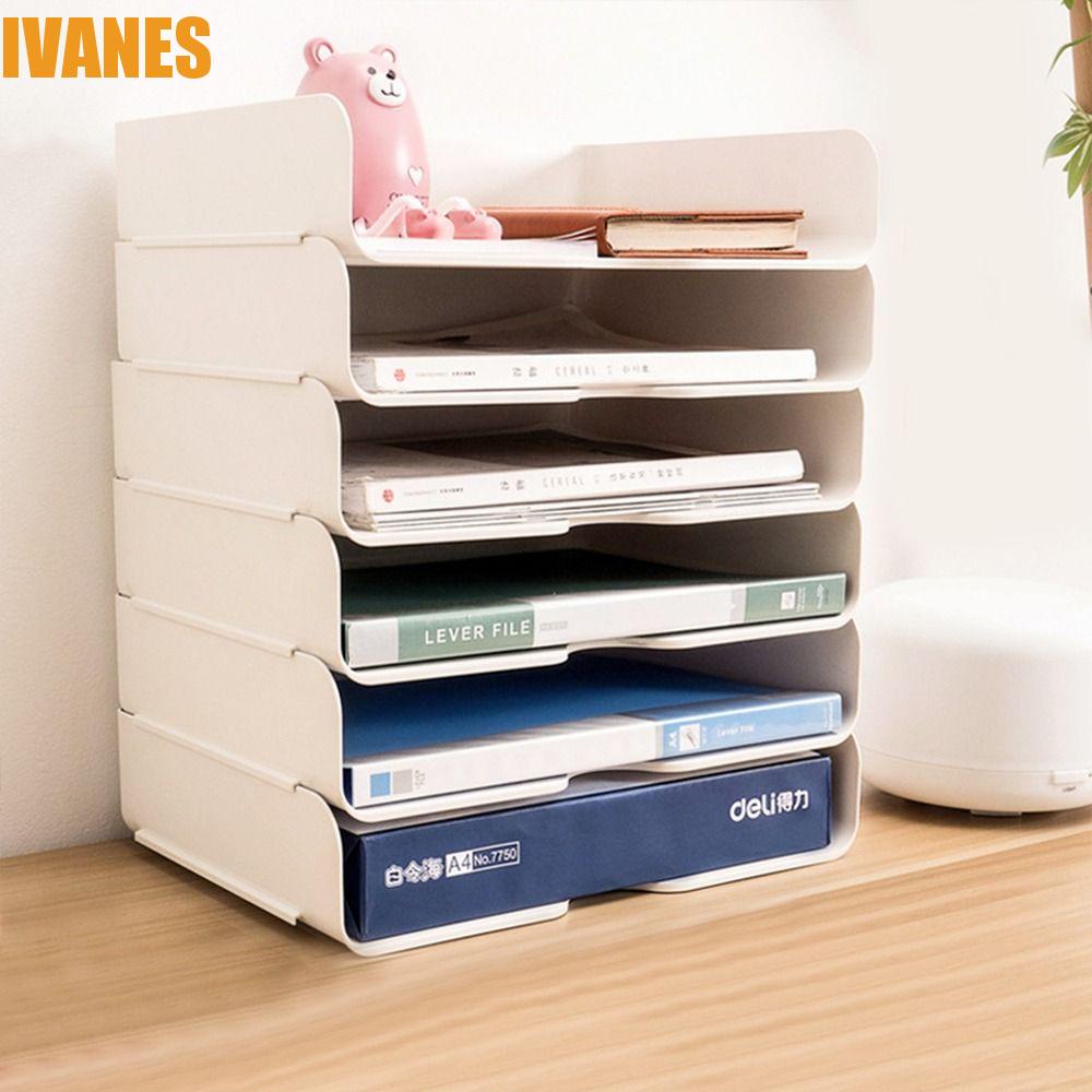 IVANES 1 Pcs A4 File Storage Tray, Book Shelf Desktop Organizer ...