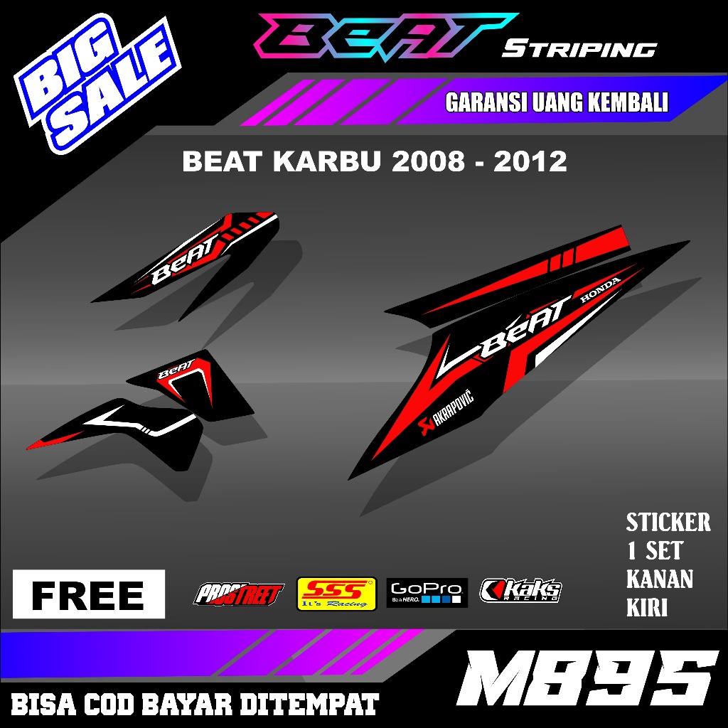 Striping Sticker LIS decal BEAT CARBU 2008 2009 2010 2011 2012 SEMI ...