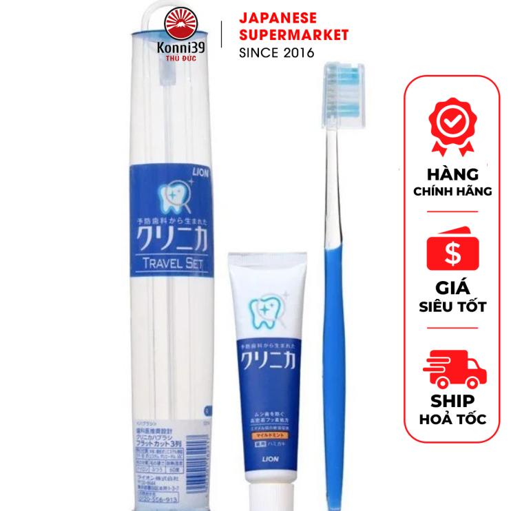 Japanese LION TOOTHBRUSH SET (30GR TUBE + OUTSIDE CASE INCLUDED ...