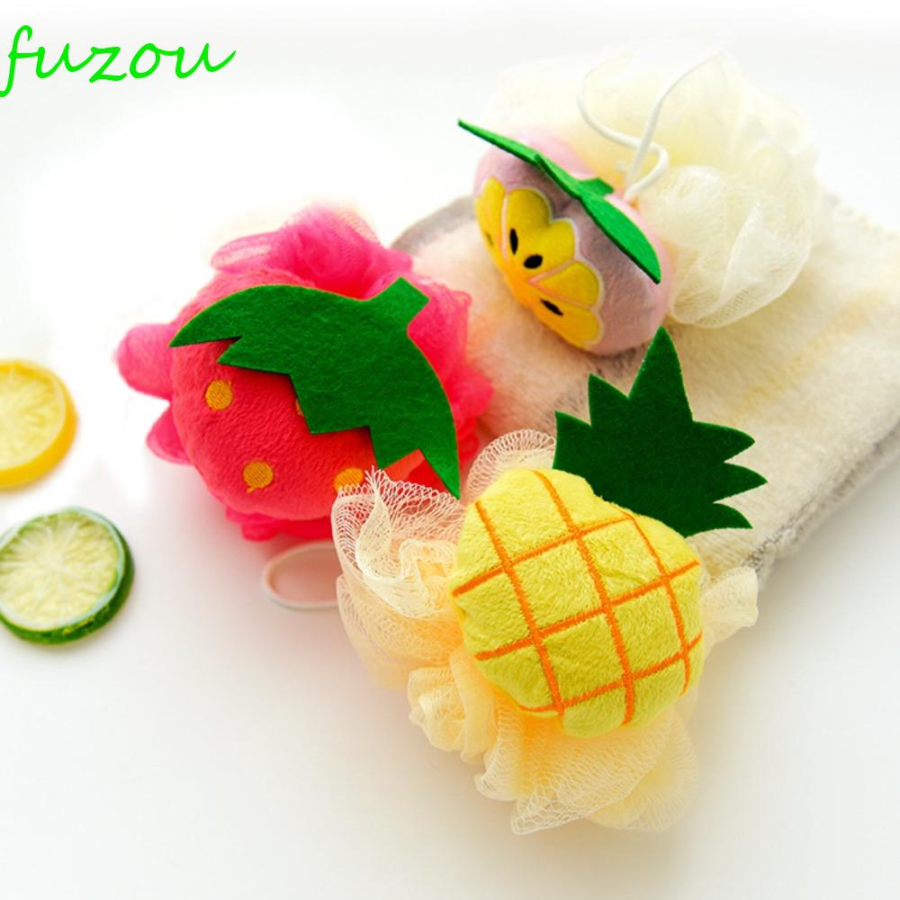 FUZOU Fruit Shape Bath Sponge, Mesh Soft Fruit Shower Ball, Baby Bath ...