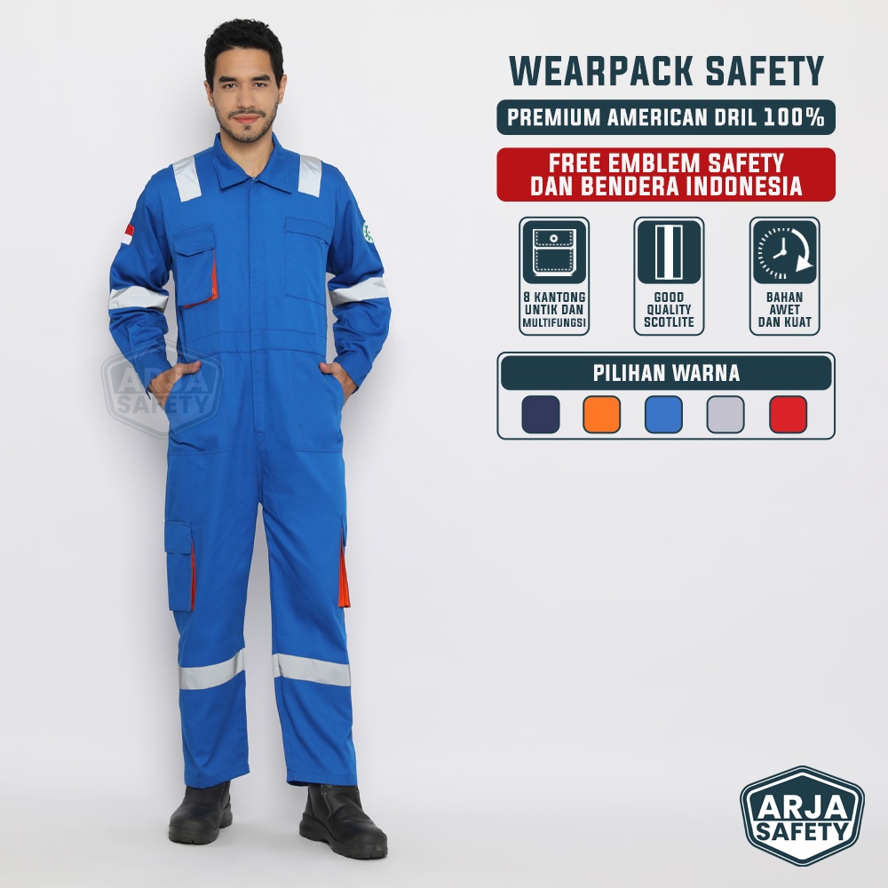 Arja Safety [ FREE Safety LOGO & FLAG ] Wearpack Coverall Safety ...