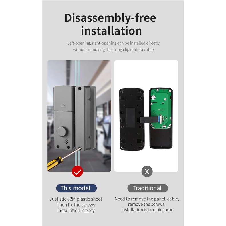 Tuya APP Smart Fingerprint Card Password NFC Automatic Lock With Key ...