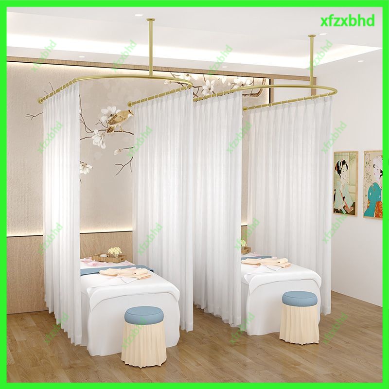 Beauty Salon U-Shaped Wrought Iron Facial Bed Curtain Physiotherapy Bed ...