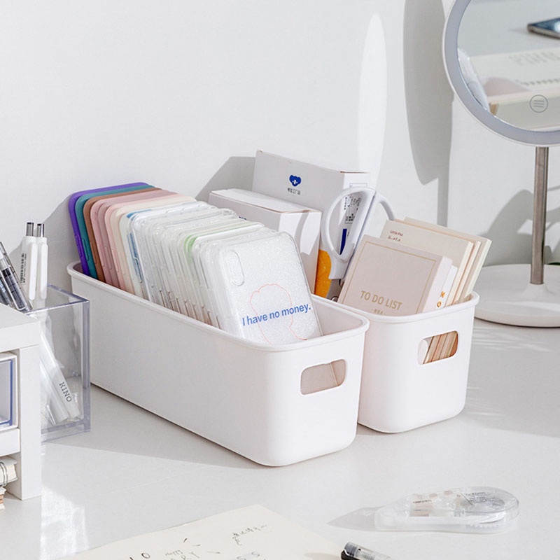 Solid Color Desktop Storage Box Acrylic Waterproof Desktop Organizing ...