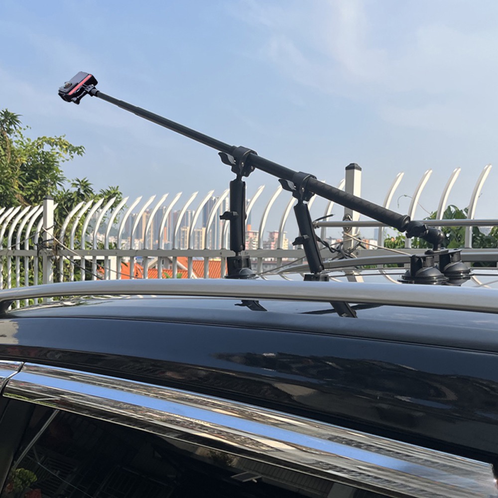 1inch Ball Head Dual Flat Car Suction Cup and Invisible Selfie Stick ...