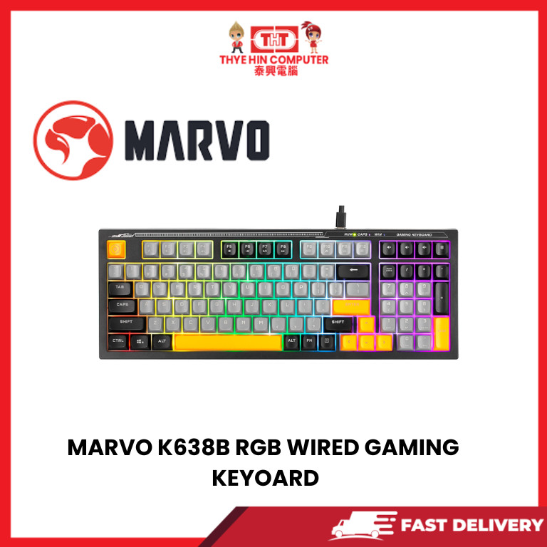 MARVO K638B RGB WIRED GAMING KEYBOARD | Shopee Malaysia
