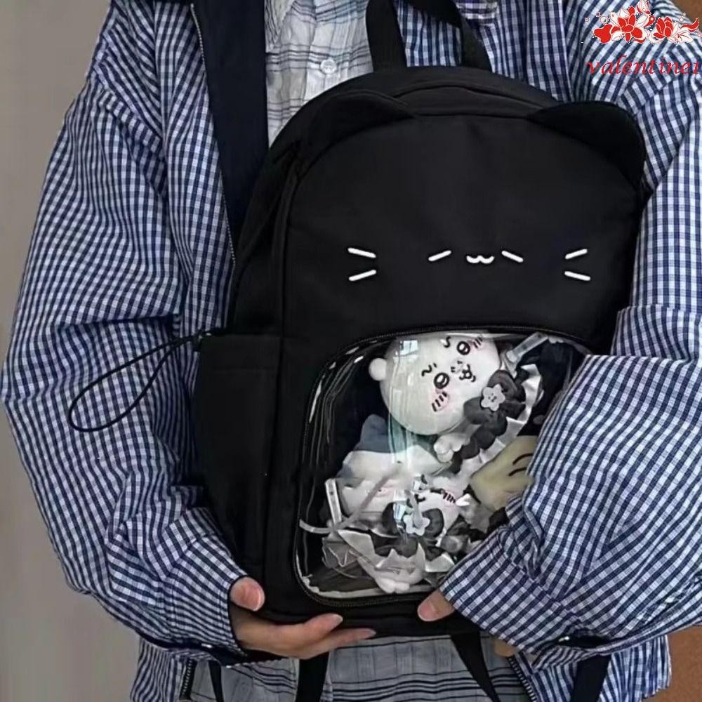 VALENTINE1 Cute Cat Ita Bag, Idol Merchandise Storage Black Transparent ...
