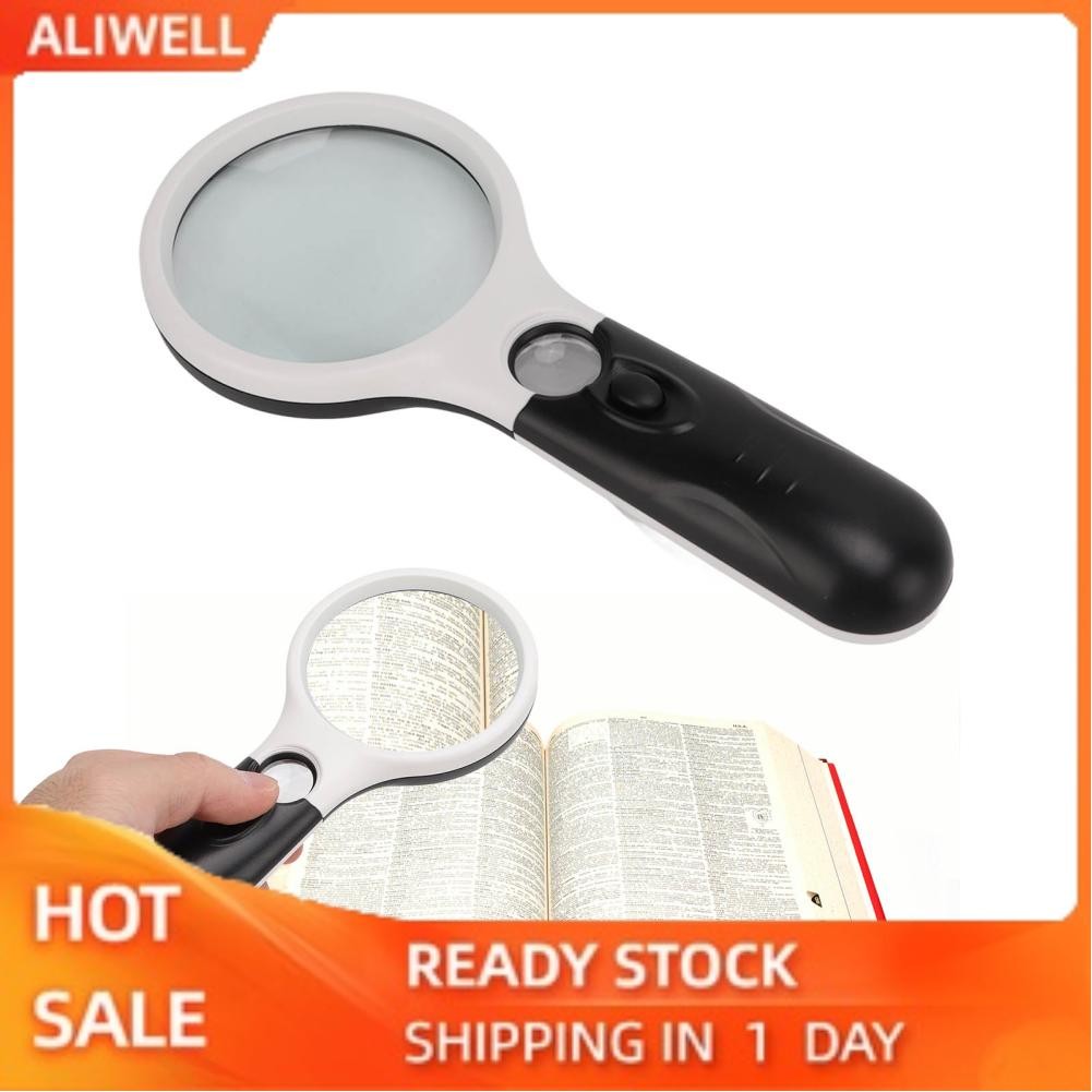 Aliwell Lighted Magnifying Glass Acrylic High Power Lens Double Optical ...